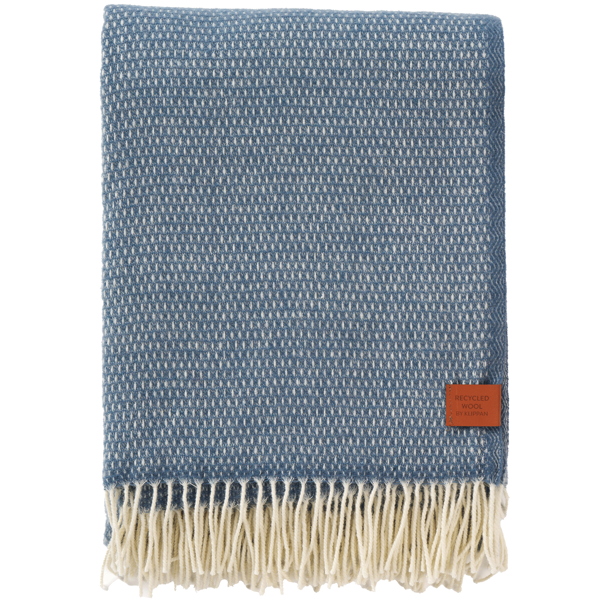 Hugo Dusty Blue Recycled Merino & New Merino Brushed Throw – Klippan UK