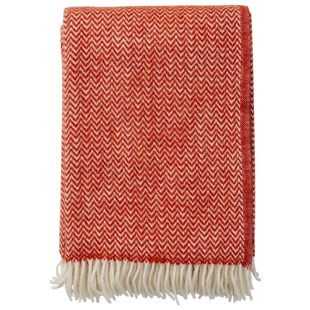 Chevron Ruby Red Lambswool Throw – Klippan UK